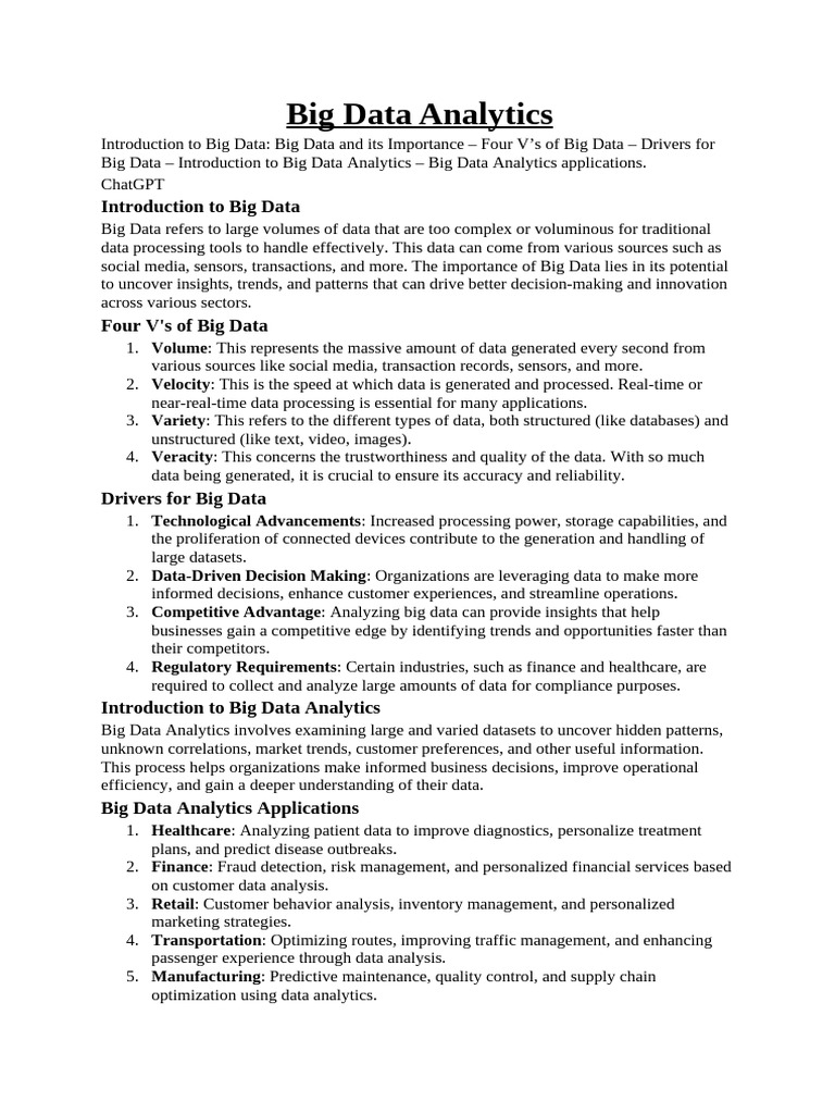 Big Data Analytics | PDF | Apache Hadoop | Big Data