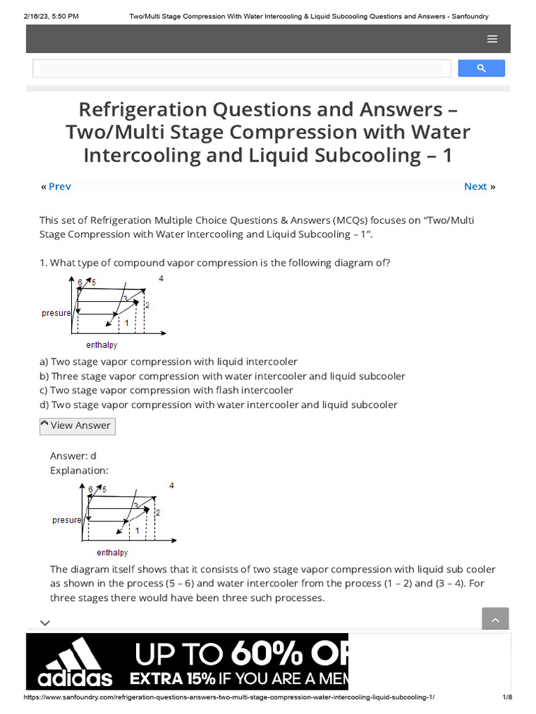 Two - Multi Stage Compression With Water Intercooling & Liquid ...