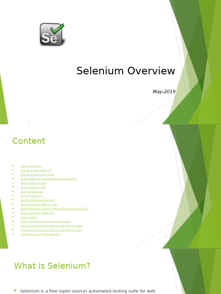 01_01_Selenium Overview- Selenium Webdriver | PDF | Selenium (Software ...