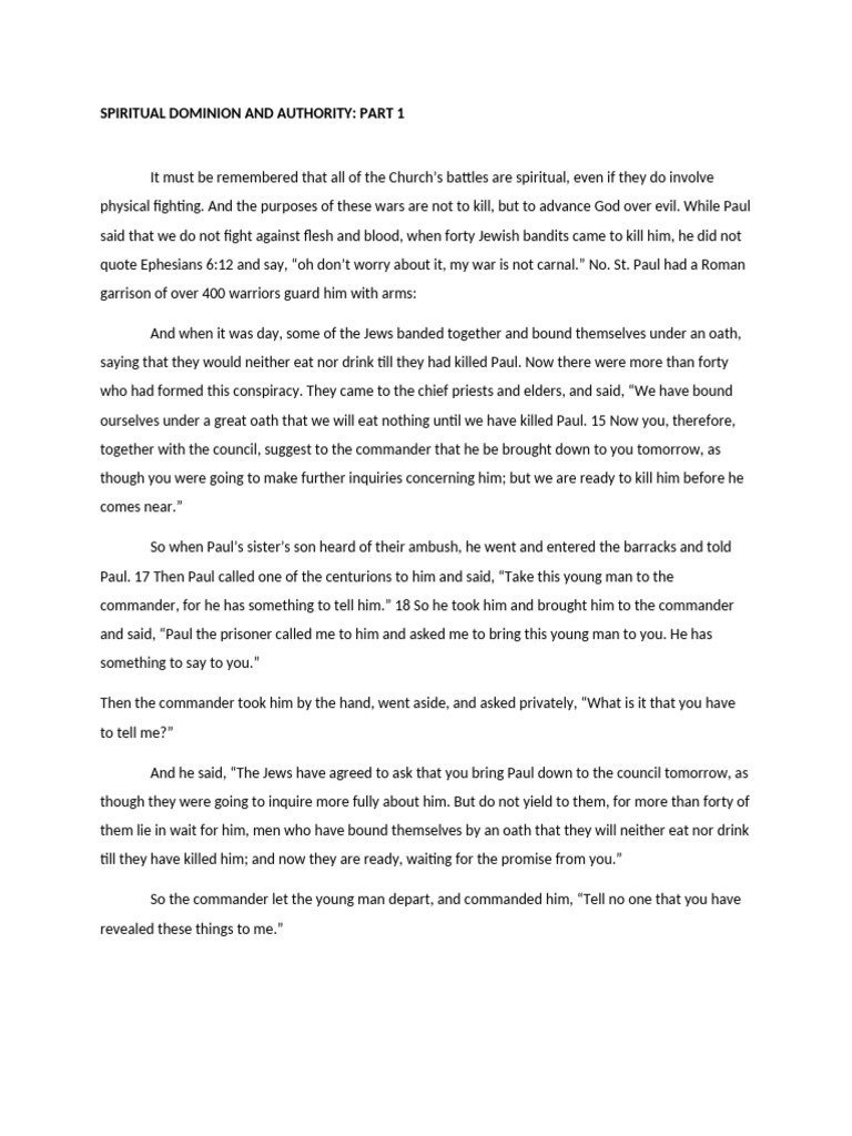 Spiritual Dominion and Authority 1 - 3 | PDF | Paul The Apostle | Jesus
