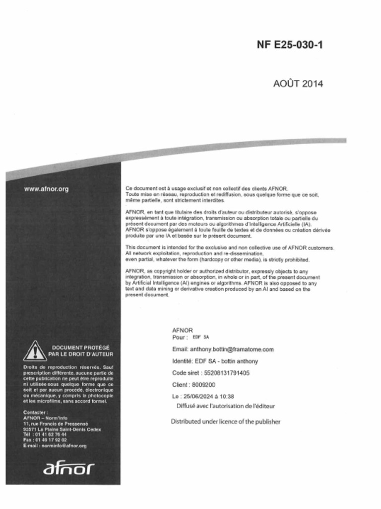 NF E25-030-1 - Serrage Au Couple | PDF