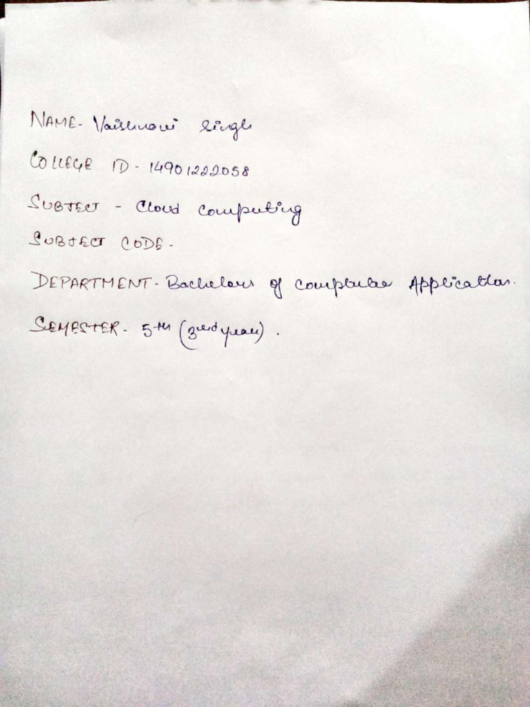 Vaishnavi Singh - 14901222058 - Cloud Computing - Compressed | PDF