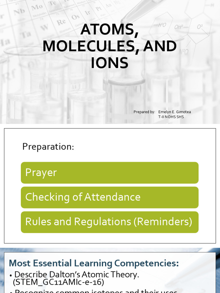 Understanding Atoms, Molecules, and Ions | PDF | Chemical Compounds ...