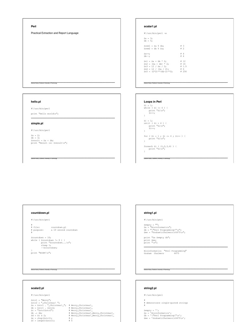 Perl Scalar1.pl: Practical Extraction and Report Language | PDF | Command Line Interface | Perl