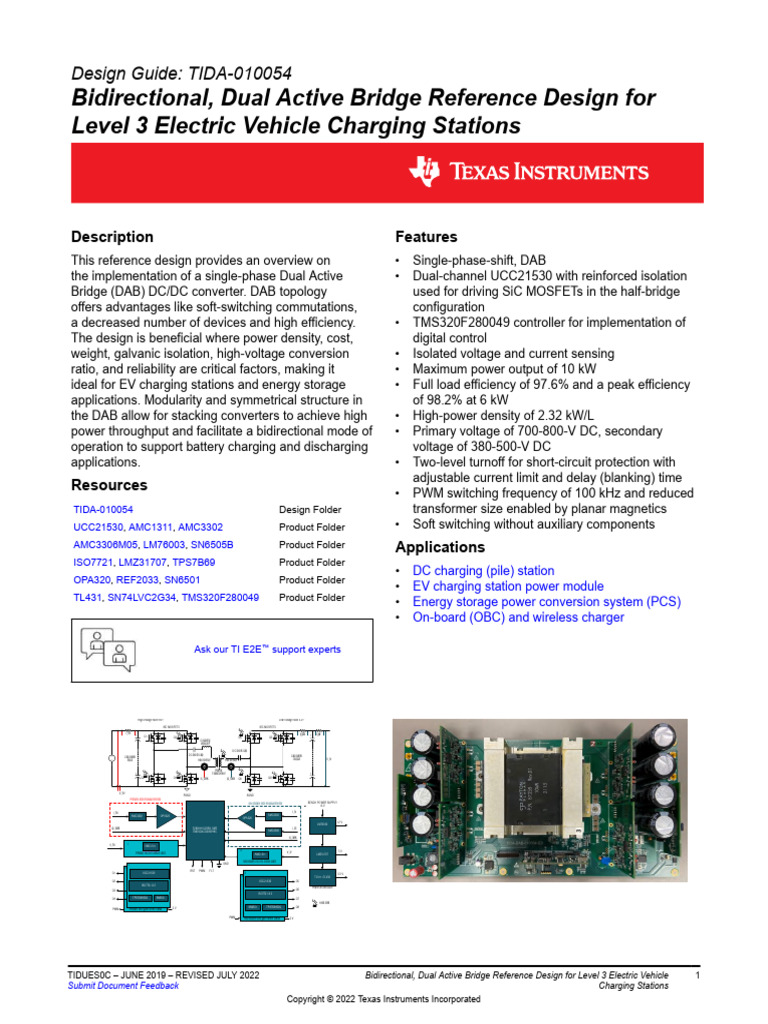 Dual Active Bridge Reference Design | PDF | Direct Current | Electric Vehicle