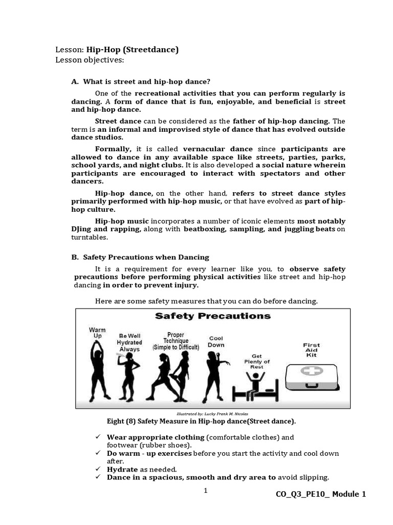 Hip Hop Street Dance Lesson Reviewer | PDF | Foods | Nutrition