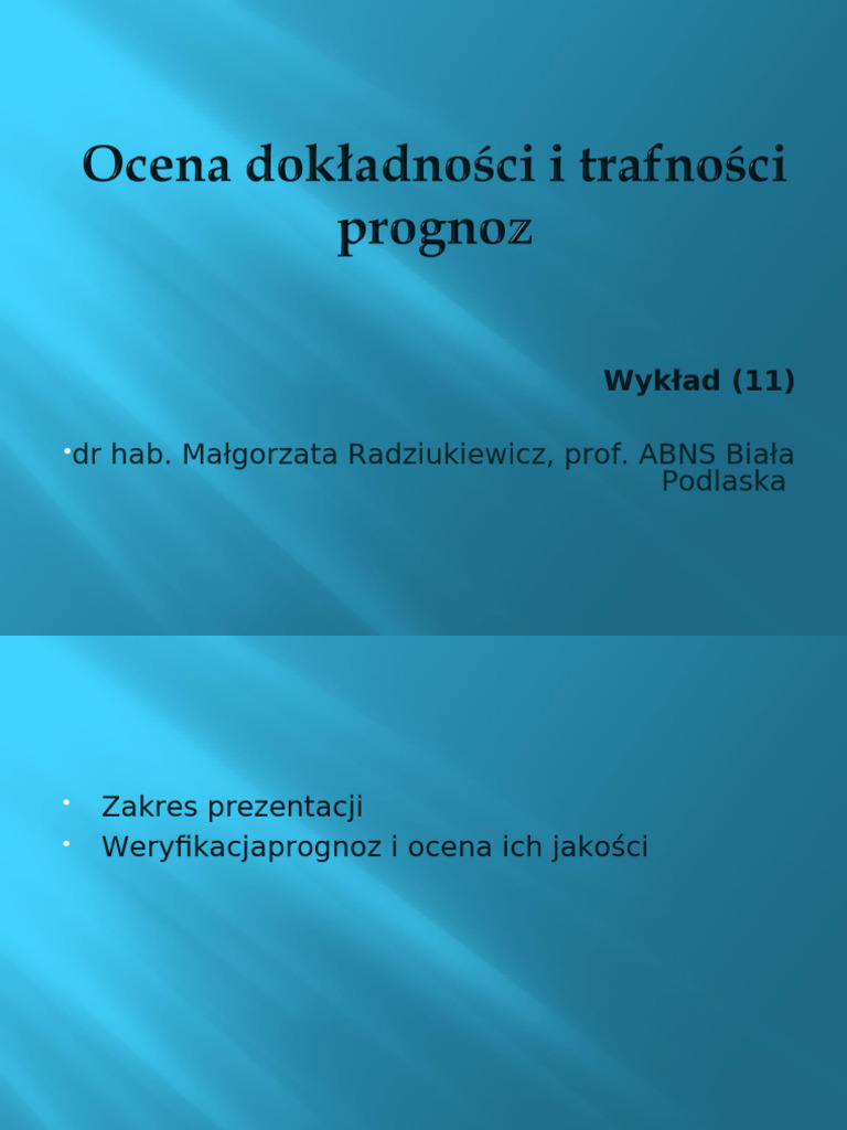 Ekonometria (Wykå Ad 6a) BP 2021 (B Ä™dy Ex-Post I Ex-Ante) | PDF