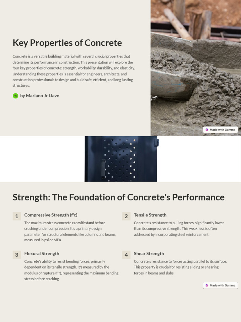 Key Properties of Concrete Explained | PDF | Concrete | Strength Of ...