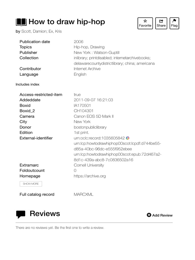 How to Draw Hip-hop - Scott, Damion - Free Download, Borrow, And ...