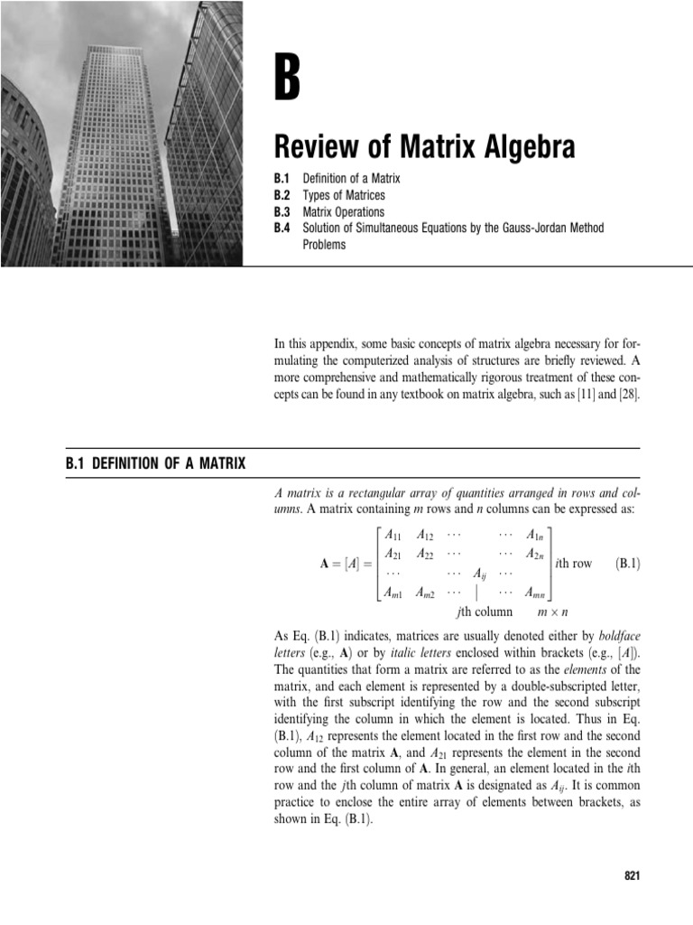 Review of Matrix Algebra | PDF | Matrix (Mathematics) | Mathematical Objects