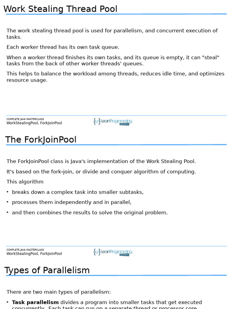 Slides Concurrency WorkStealingPool ForkJoinPool | PDF