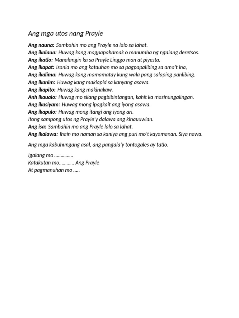 Ang Mga Utos Nang Prayle | PDF | Truth | Philippines