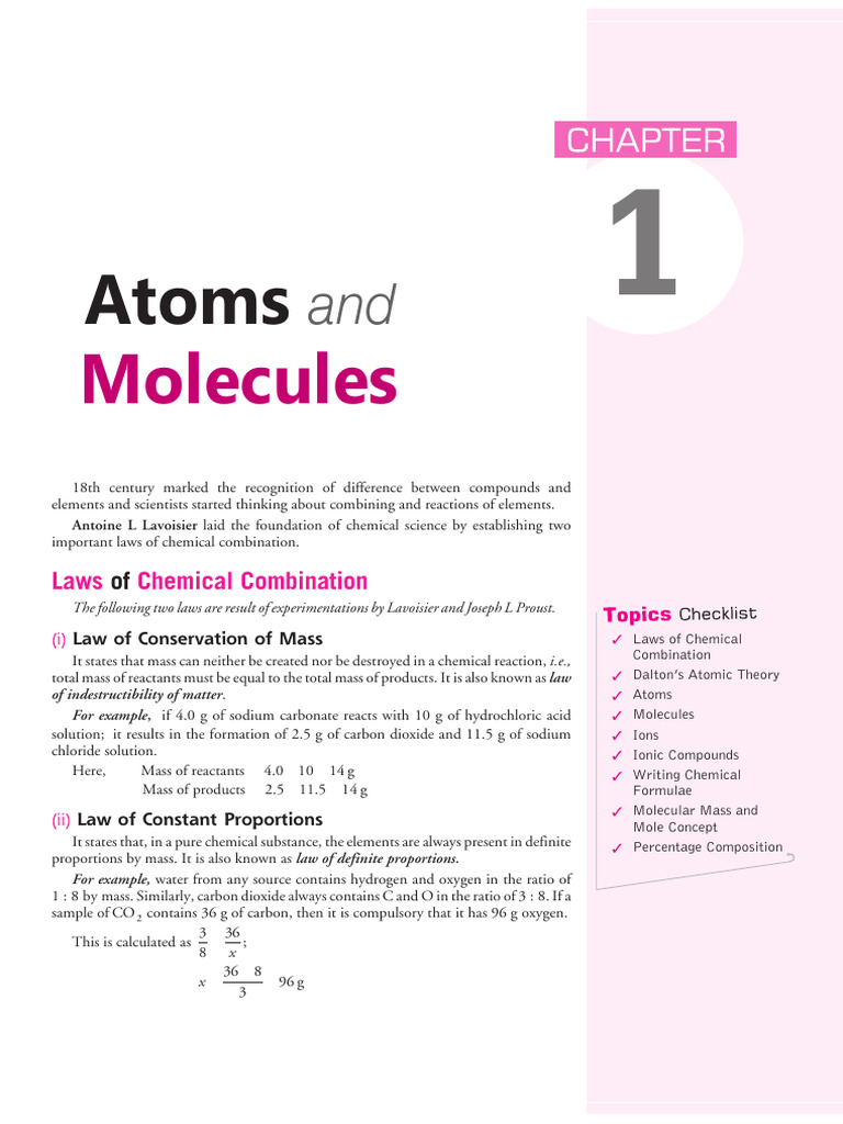 9th_atoms_and_molecules_ncert_solutions-1 | PDF | Mole (Unit) | Ion
