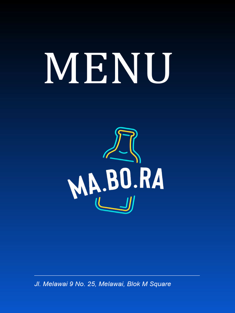 Menu Mabora Melawai (A5) | PDF | Drink | Alcoholic Drinks