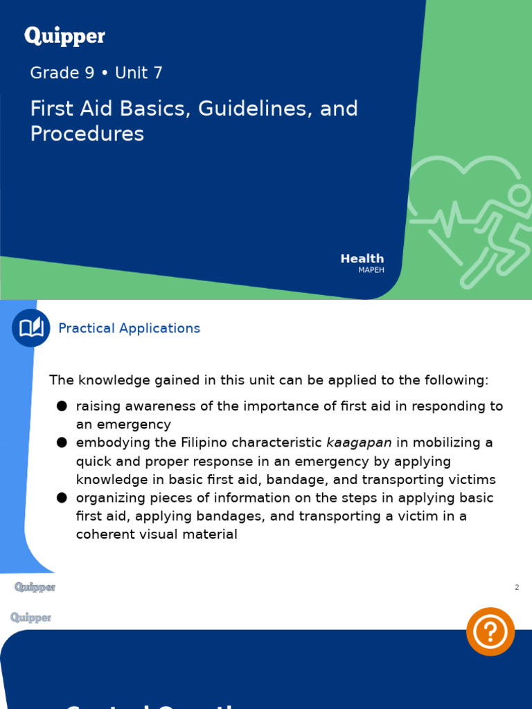 First Aid Principles PS | PDF | First Aid | Clinical Medicine