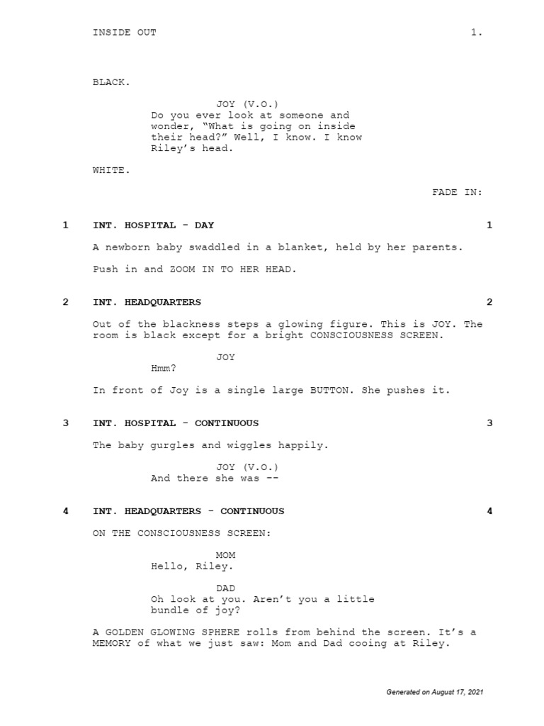 INSIDE_OUT | PDF | Emotions