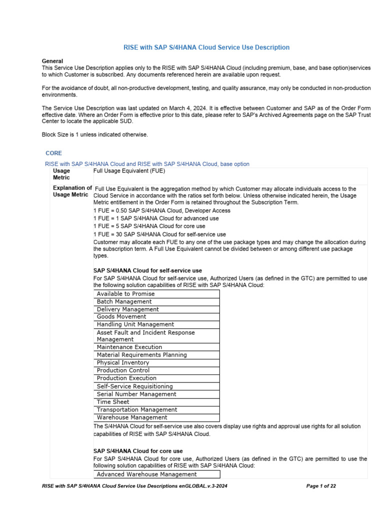 rise-with-sap-s4hana-cloud-service-use-descriptions-english-v3-2024 | PDF | Cloud Computing ...