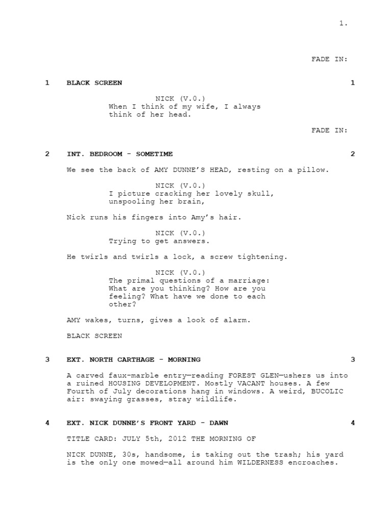Gone Girl Full Script | PDF