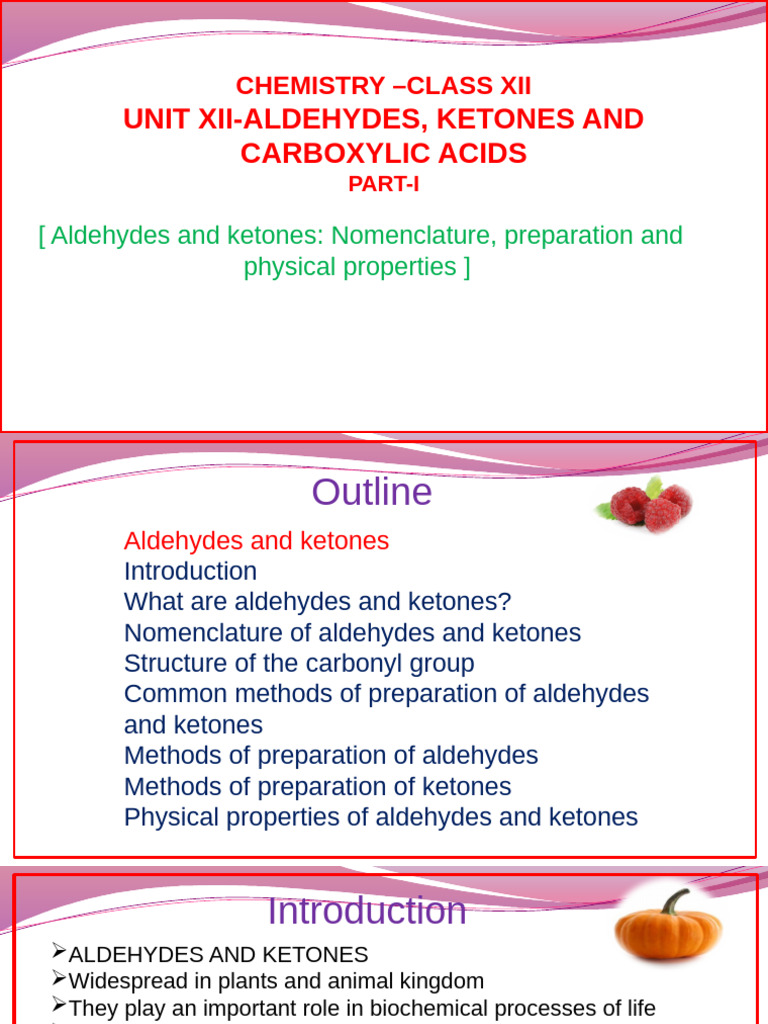 Grade XII Aldehydes Ketones and Acids Part 1 | PDF | Ketone | Aldehyde