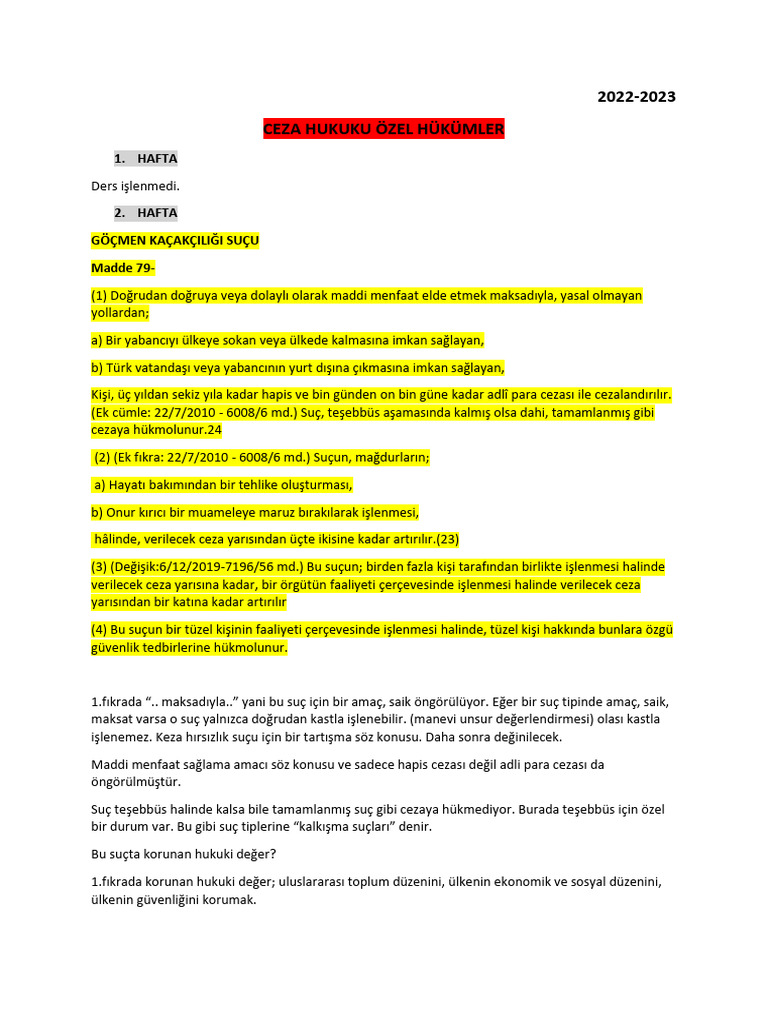 CEZA ÖZEL VİZE | PDF