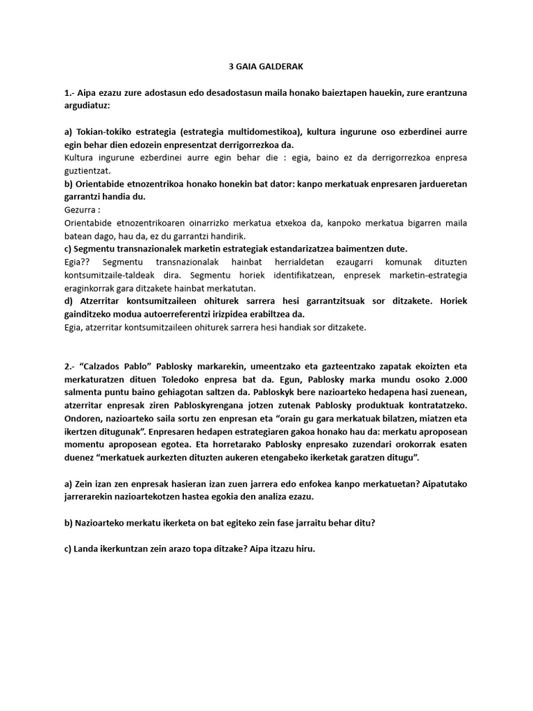 Galderak 3.Gaia | PDF