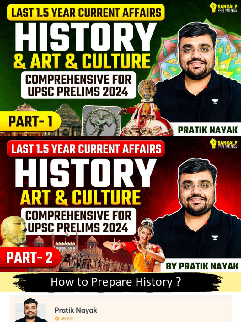 Last 1.5 Years Current Affairs - History Art Culture - UPSC Prelims 2024 - Pratik Nayak - PART 1 ...