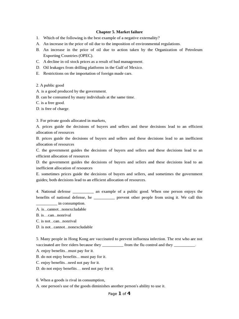 Understanding Market Failure and Externalities | PDF | Externality ...