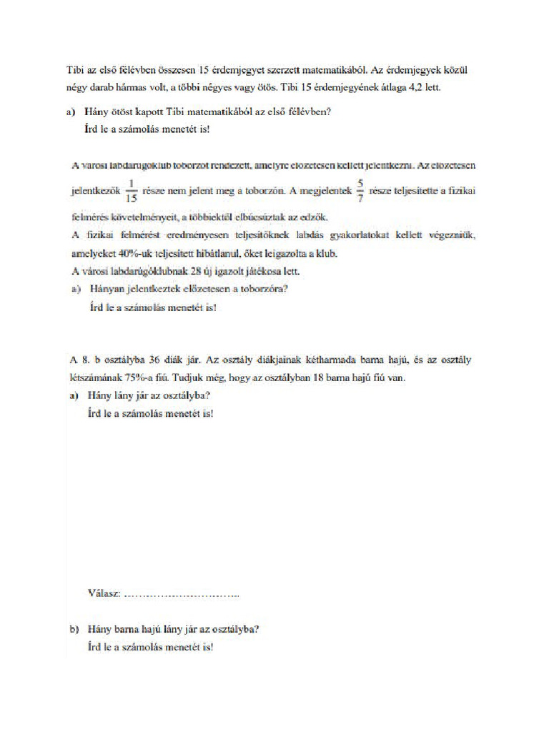 Szöveges Feladatok | PDF