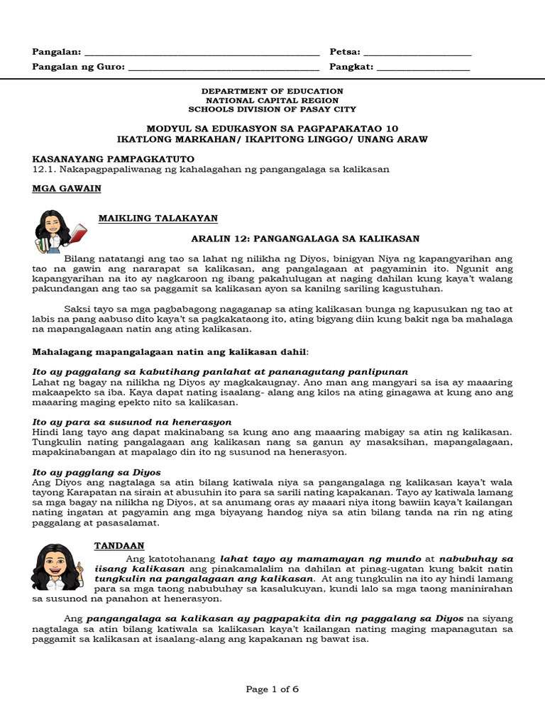 Department of Education National Capital Region Schools Division of Pasay City | PDF