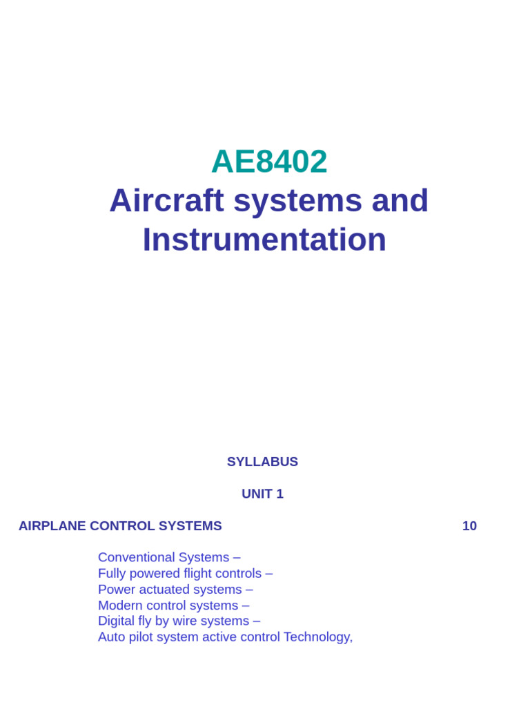 Unit 2 Flight Control System | PDF | Flight Control Surfaces | Flap ...