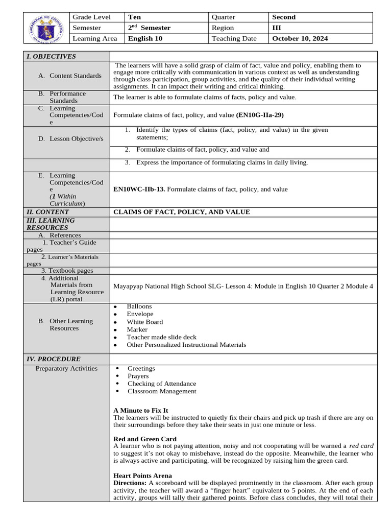 REVISED DLP | PDF | Learning | Teachers