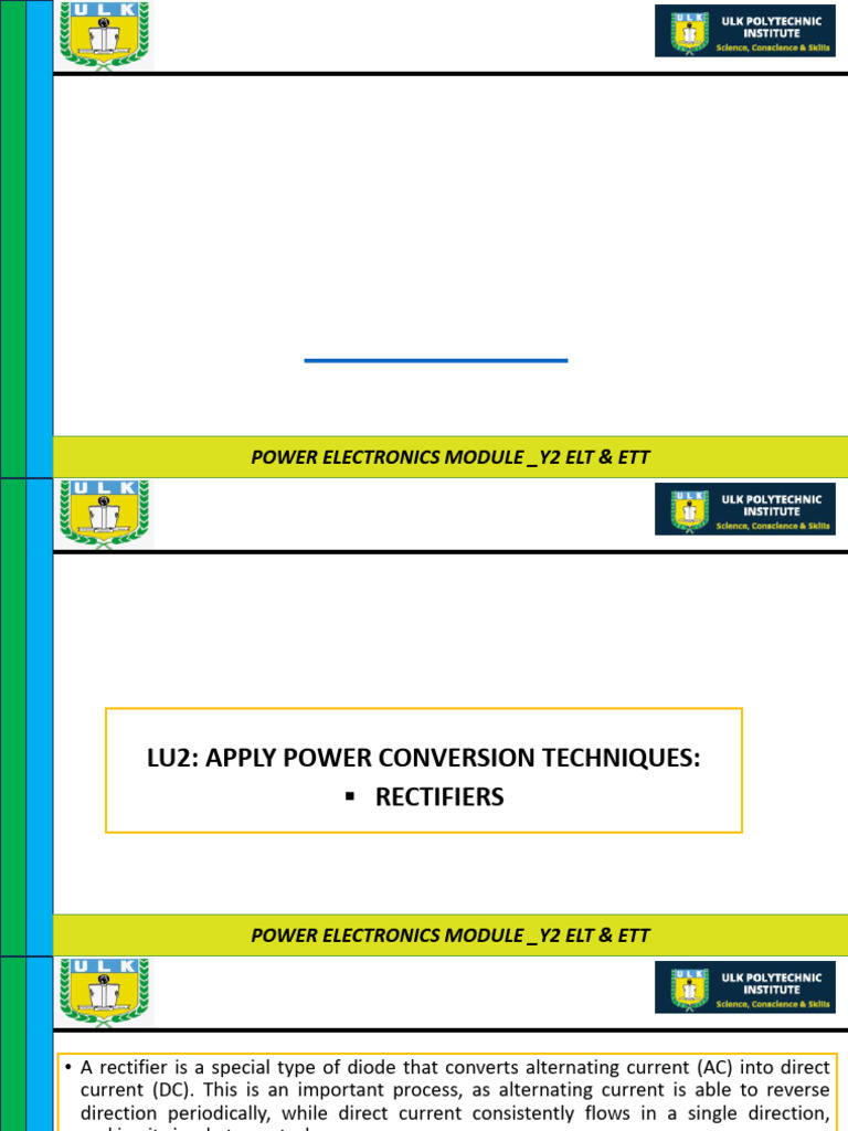 Power Electronics: Rectifier Techniques | PDF | Rectifier | Power Electronics
