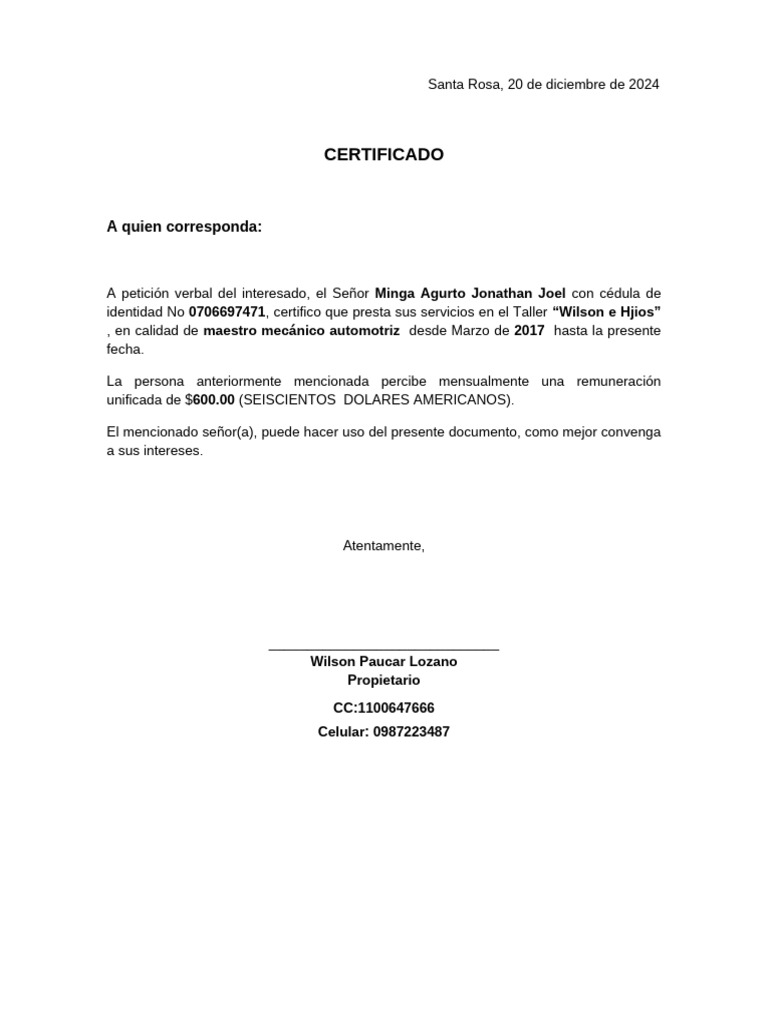 Certificado Jonathan | PDF