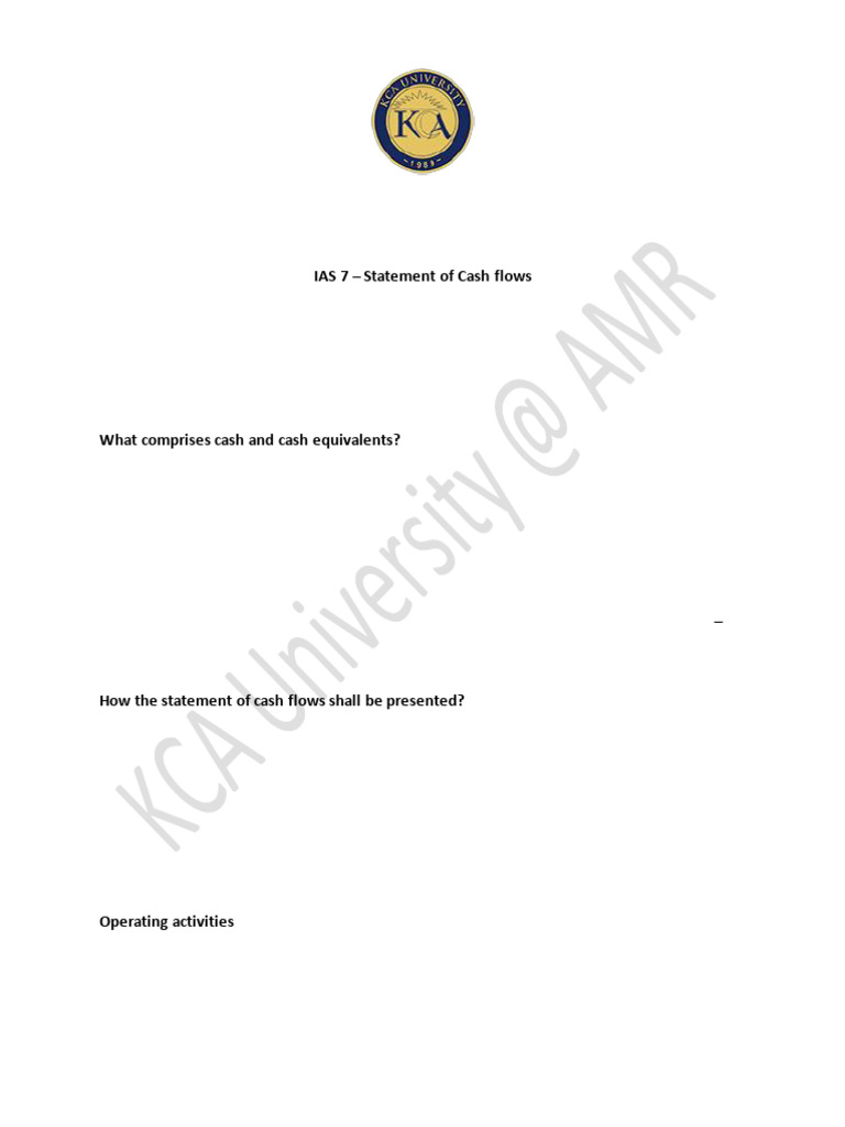 ias_7_-_cash_flow_statement | PDF | Cash And Cash Equivalents | Debt