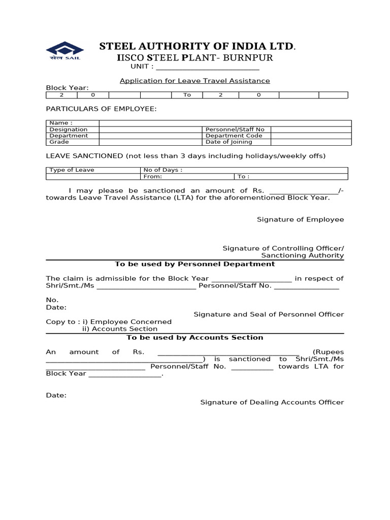 LTA FORM | PDF