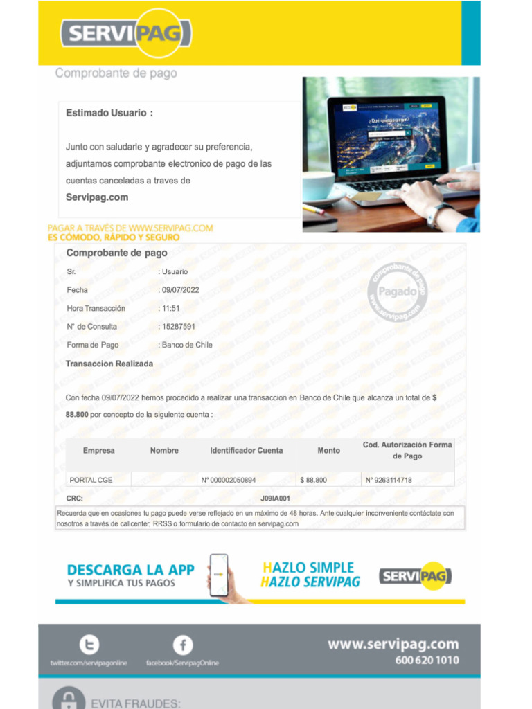 Comprobante De Pago 3 Pdf