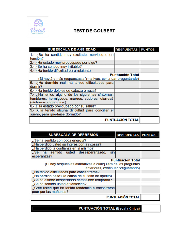 Test de Golbert | PDF