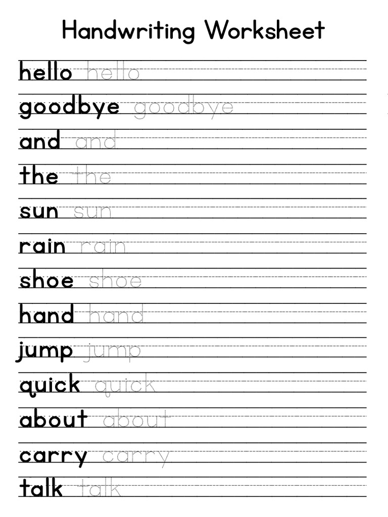 Handwriting Words | PDF