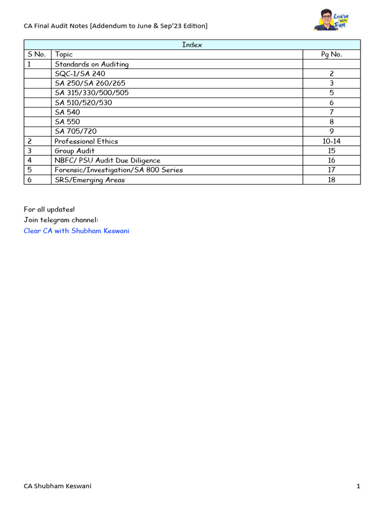 CA Final Audit Nov-24 Addendum | PDF | Audit | Sampling (Statistics)