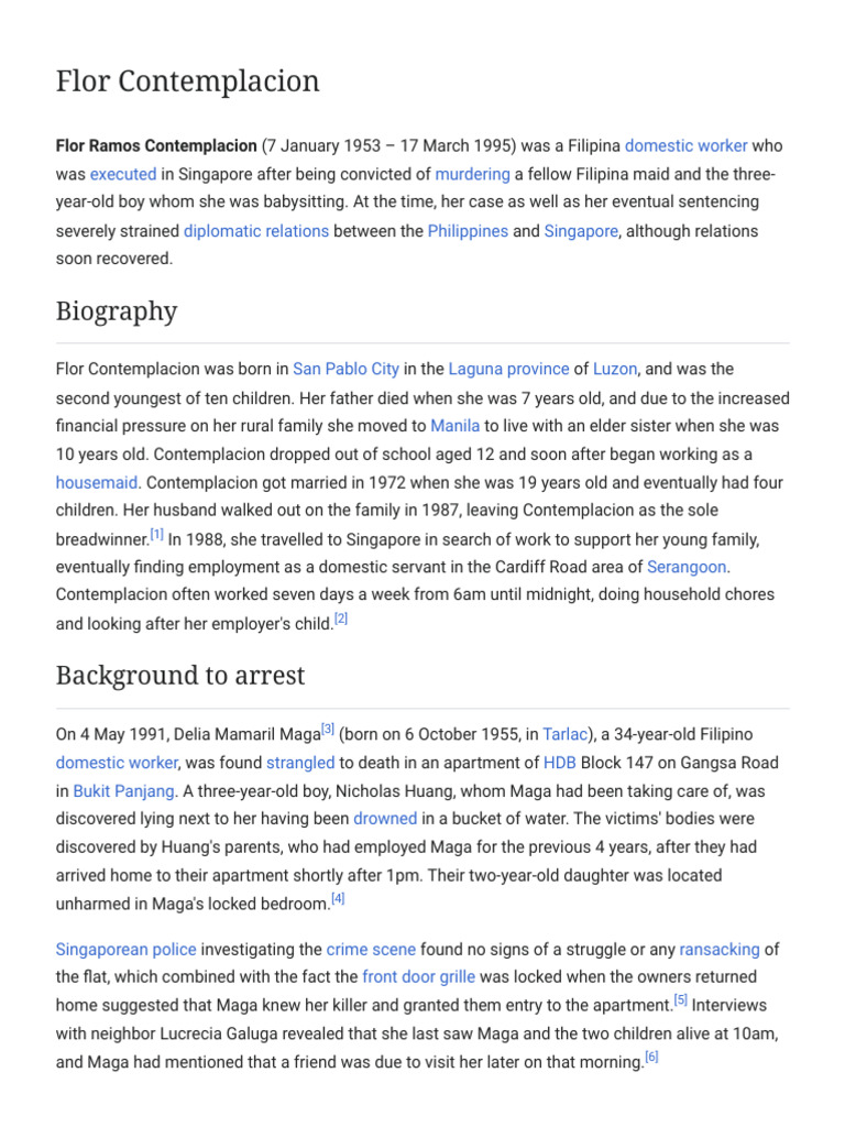 Flor Contemplacion - Wikipedia | PDF | Criminal Justice | Crime & Violence