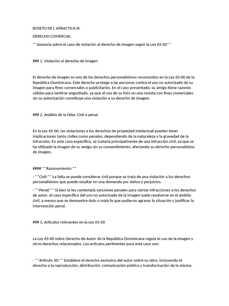Boseto de L Apractica Iii | PDF | Violación | Daños y perjuicios