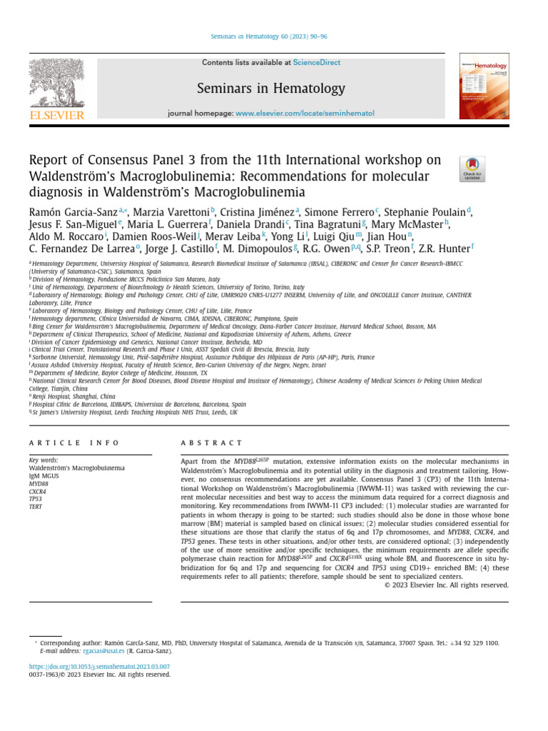 Report of Consensus Panel 3 From The 11th International Worksho - 2023 ...