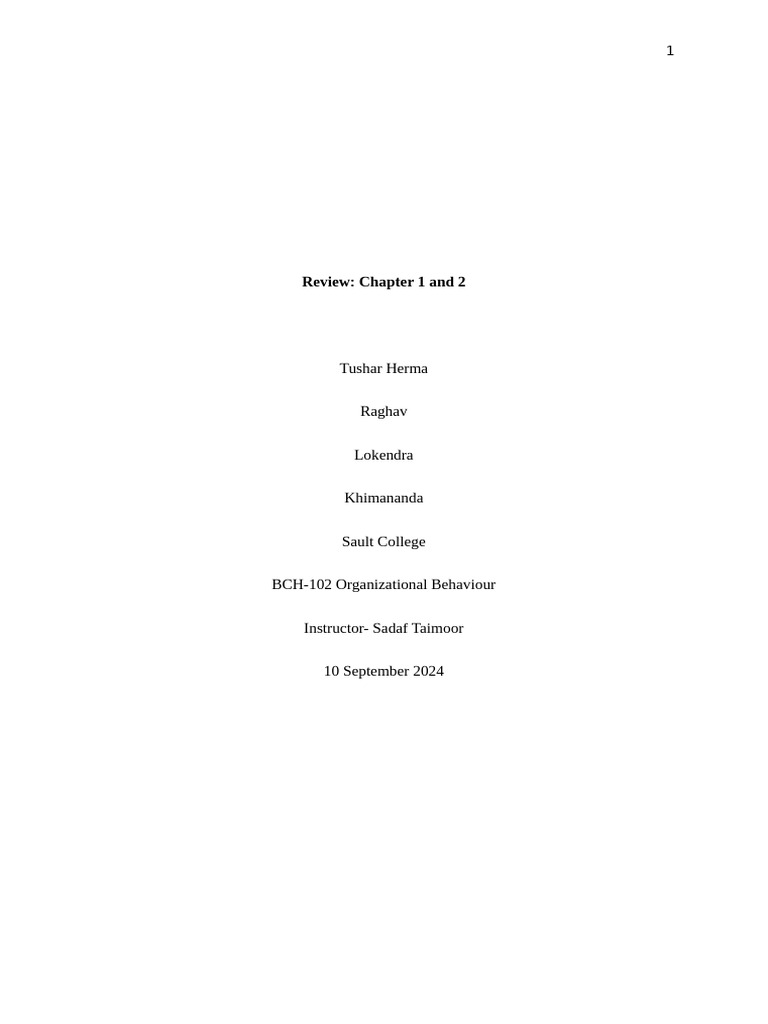 Organizational Assignment 1 | PDF | Extraversion And Introversion ...