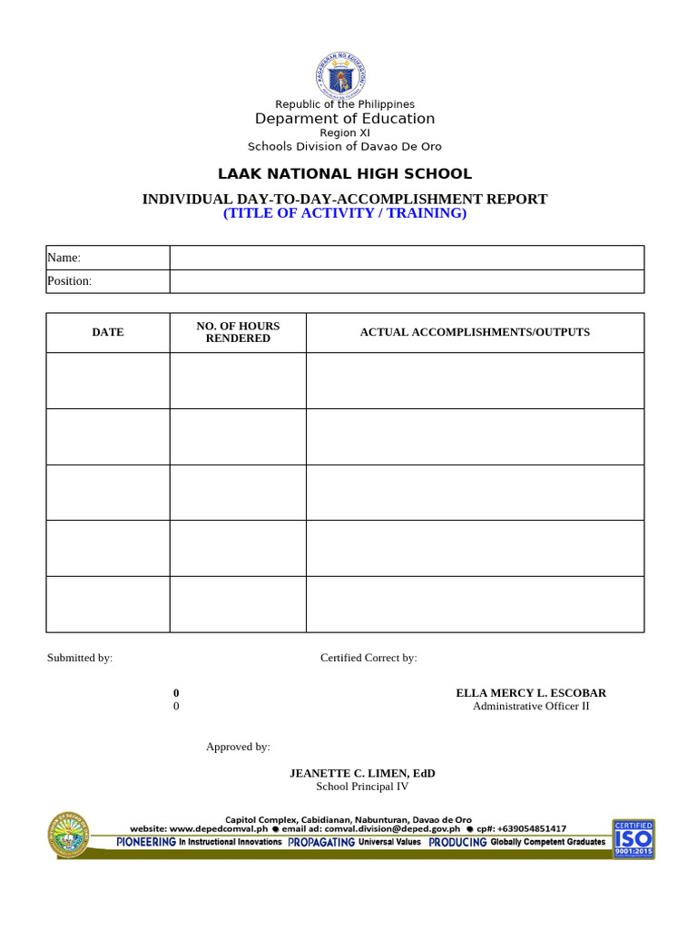 Accomp. Report for Service Credits Template Effective 10.02.2024 | PDF