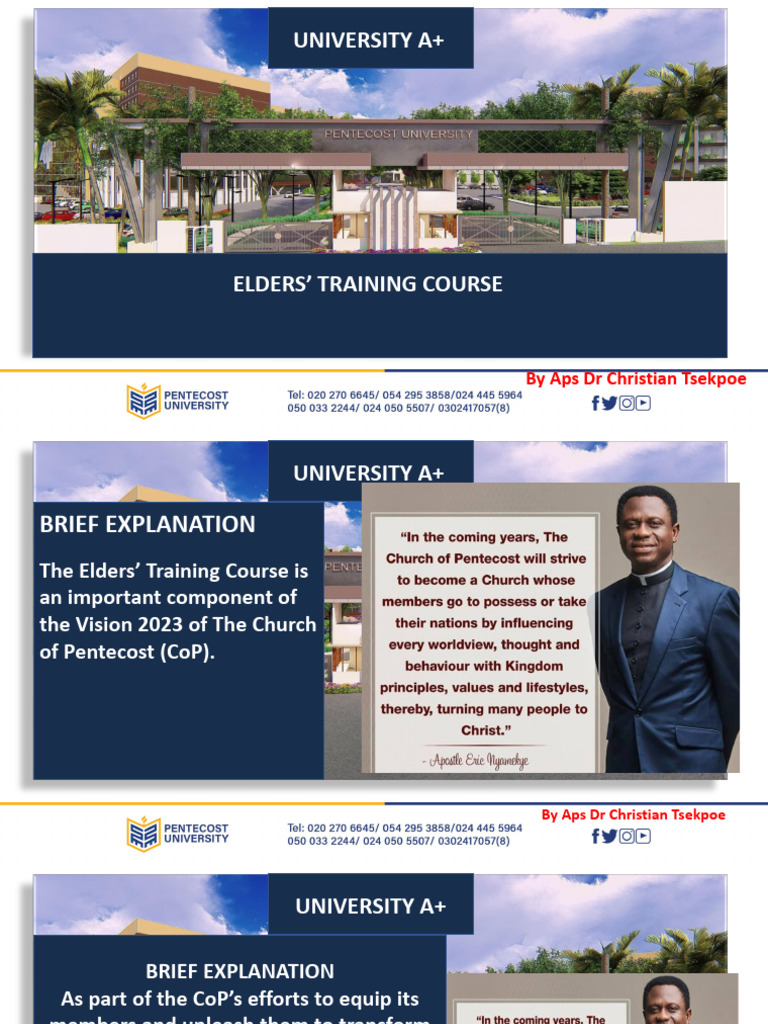 Elders Training Course - Orientation | PDF | Elder (Christianity)