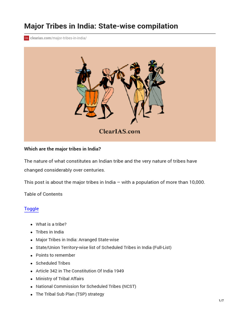 Major Scheduled Tribes in India | PDF | Social Groups Of India | South Asia