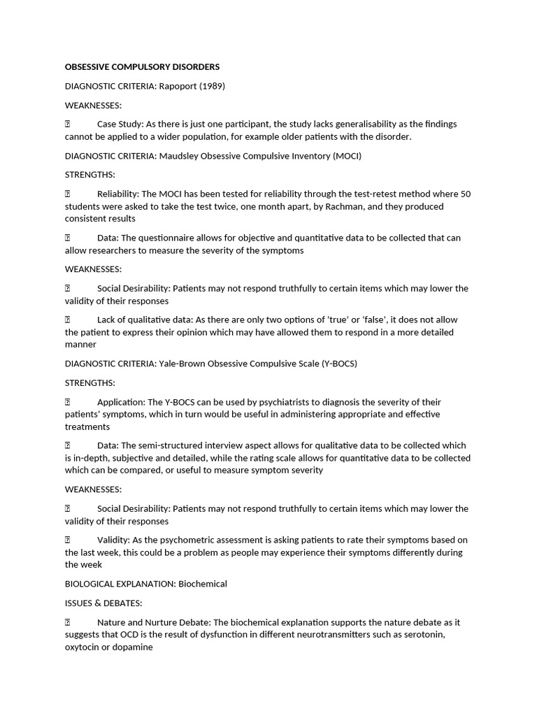 Obsessive Compulsory Disorders | PDF | Obsessive–Compulsive Disorder ...