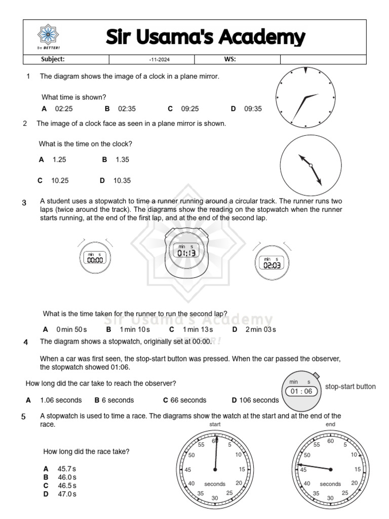 WS Phy-05 (Time Period & Frequency) | PDF | Frequency | Oscillation