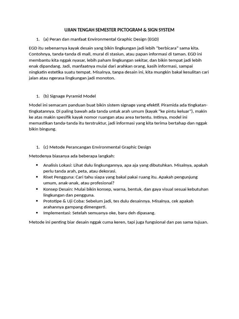 Antya Anaya Sani - Ujian Tengah Semester Pictogram and Sign System | PDF