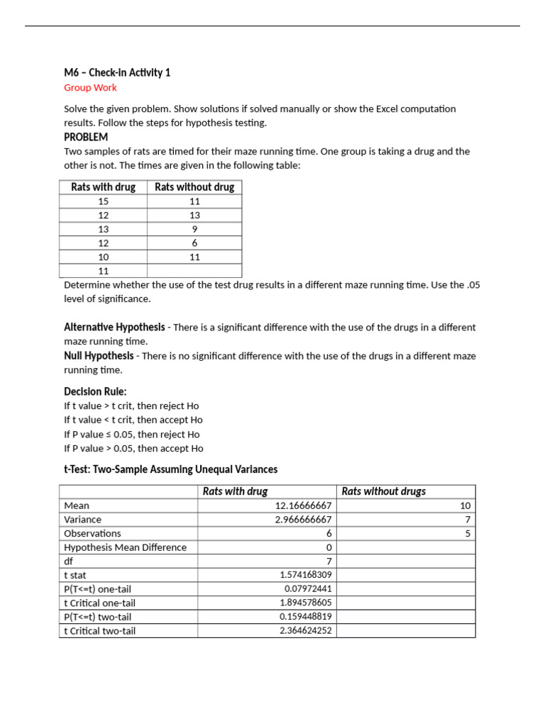 M6 - Check-in Activity 2 | PDF | Data Collection | Evaluation Methods